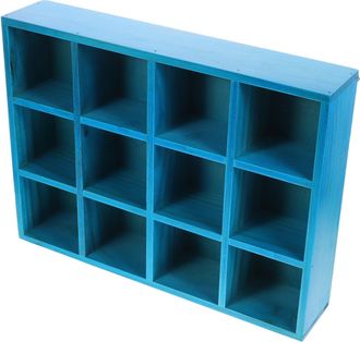 OSALADI Vintage Holz Wandregal Mit Fächern Stabiler Mediterraner Aufbewahrungsbox Für Wohnzimmer Schlafzimmer Und Büro Platzsparendes Wanddisplay Mit Praktisc