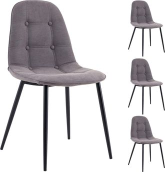 IDIMEX Esszimmerstühle Alvaro 4er Set - Schwarz/Grau Stühle für Esstisch Küchenstühle essstühle