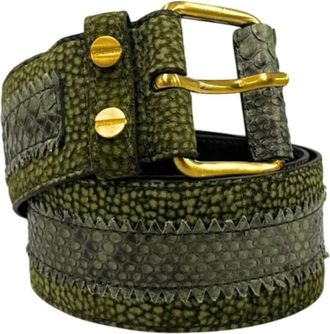 Borbonese unisex, Accessoires, Vert, Taille: ONE Size Genuine Leather Belt