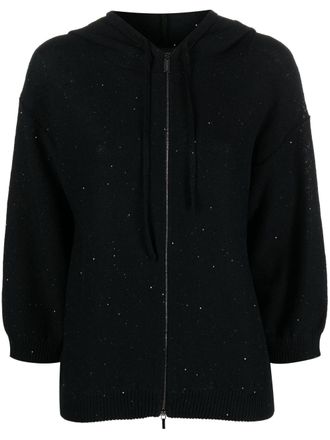 Fabiana Filippi hoodie à manches trois quarts - Noir