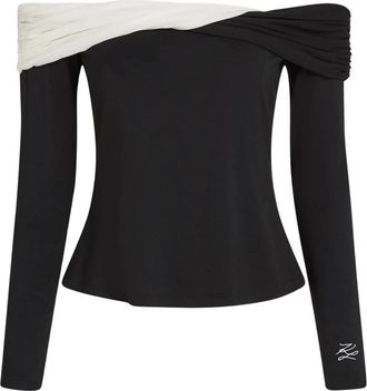 Karl Lagerfeld Femme, Tops, Noir, Taille: 38 FR Off-Shoulder Top