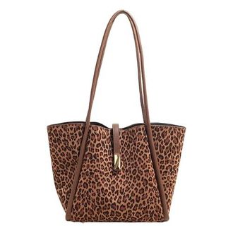 Generic Grand sac &agrave; aisselles en polyur&eacute;thane avec fermeture magn&eacute;tique - Imprim&eacute; l&eacute;opard - Style d&eacute;contract&eacute; - Pour le travail, le bureau, les voyages, le sh