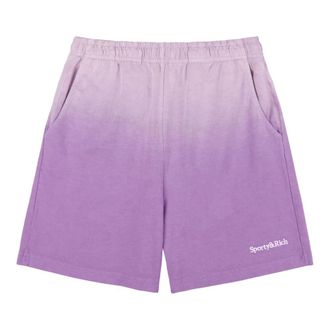 Sporty & Rich Logo-bestickte Gymnastikshorts - - Shorts - Herren - Lila - XL