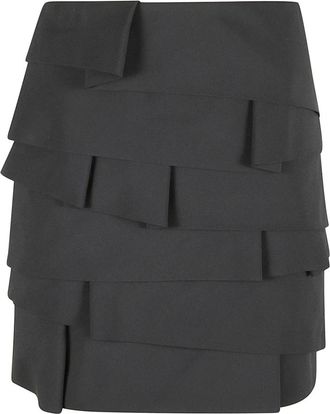 Versace Femme, Jupes, Noir, Taille: 36 FR Mini-jupe ajust&eacute;e en satin envers