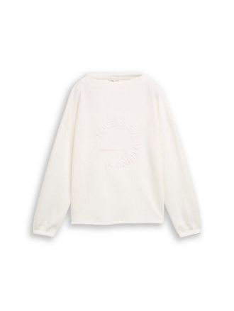 Tom Tailor Langarmshirt T-Shirt Scuba Langarmshirt mit 3D-Print