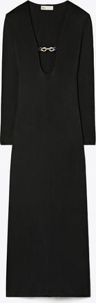 Tory Burch Damen Jessa Viskosekleid mit tiefem U-Ausschnitt