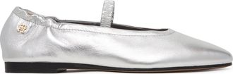 Tommy Hilfiger Ballerinas Tommy Hilfiger Silver Lth Ellastic Ballerina FW0FW09466 Silberfarben