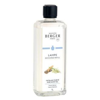 Maison Berger Maison Berger - Thé Blanc Pureté - Recharge Huile Parfumée Prête à lemploi pour Lampe Berger - Purifie et Désodorise lAir - Diffusion Longue Durée (1 