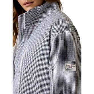Guess Veste coupe-vent &agrave; carreaux en coton m&eacute;lang&eacute;