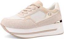 Queen Helena Baskets Platform Chaussures de sport avec compens&eacute; Casual Femme X32-20, beige, 36 EU