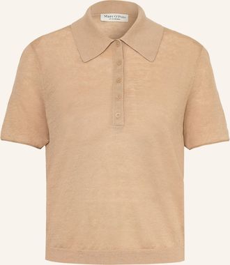 Marc O'Polo Marc Opolo Strick-Poloshirt Aus Leinen beige