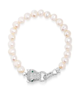 Nialaya bracelet Panther Head - Blanc