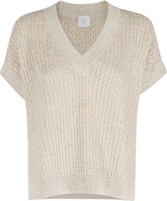 Eleventy Femme, Pulls, Beige, Taille: 38 FR Pull sans Manches