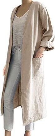 Generic Cardigan long pour femme, cardigan long pour femme, coupe ample, cardigan ouvert sur le devant, cardigan &eacute;l&eacute;gant pour affaires, bureau, travail, veste