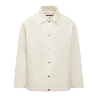 Jil Sander Back Logo Coach Jacket - - Jackets - Herren - Wei&szlig; - XL