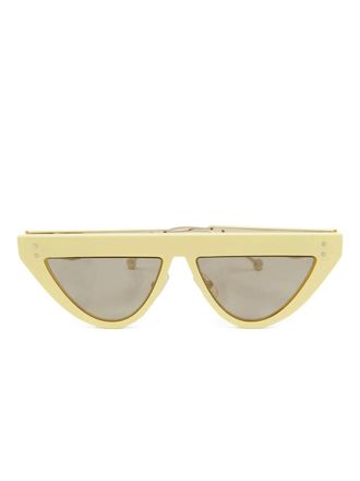 Fendi lunettes de soleil &agrave; monture papillon - Jaune