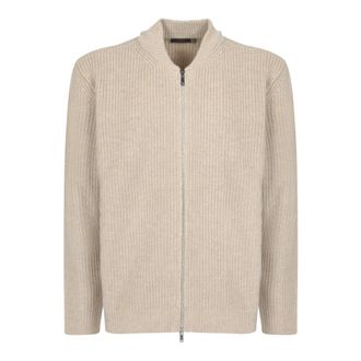 Zanone Pullover mit durchgehendem Rei&szlig;verschluss- schmal geschnitten - - Knitwear - Herren - Beige - L