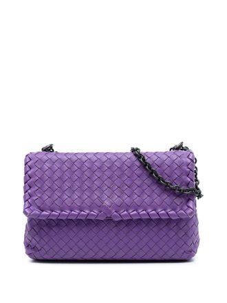 Bottega Veneta 2012-2025 mittelgro&szlig;e Intrecciato Olimpia Schultertasche aus Nappaleder - Violett