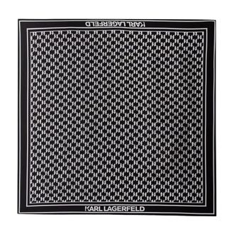 Karl Lagerfeld Monogram Silk Scarf - - Accessories - Damen - Schwarzk - ONE SIZE