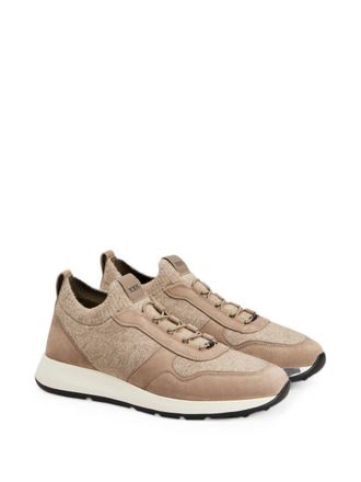Tod's Leather and Knit Sneaker - Beige