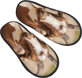 Generic Chaussures De Maison Ch&egrave;vre Pour Femme Et Homme Slippers Chauds Pantoufles Spa Fuzzy Pantoufles Pour Hiver Chambre &Agrave; Coucher L