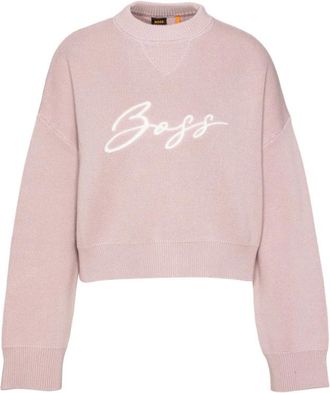 HUGO BOSS Femme, Pulls, Rose, Taille: 36 FR Pull Coton Manches Courtes