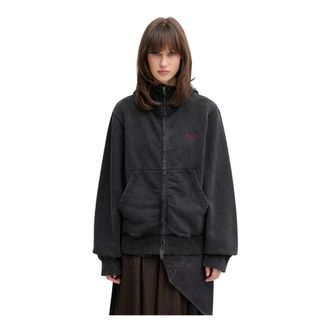Martine Rose Hooded Zip Crew - - Sweatshirts & Hoodies - Damen - Schwarzk - XS