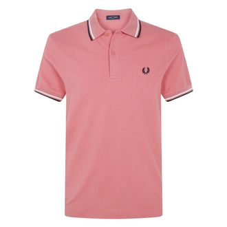 Fred Perry Polo-Shirt mit B&uuml;ndchen - - Tops - Herren - Rosa - M