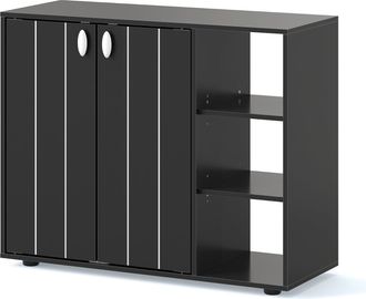 Giantex GOPLUS Schuhschrank, Schuhregal mit T&uuml;ren & 3-stufig verstellbaren offenen Regalen, Schuhkommode schmal, Aufbewahrungsschrank f&uuml;r Flur, Diele & Wohnzi