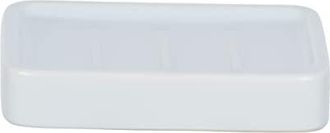 WENKO Seifenablage Hexa, aus hochwertiger Keramik mit abgerundeten Ecken, 13 x 2,5 x 9,5 cm, Weiß