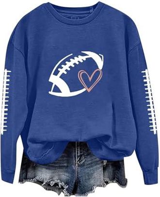 Generic Sweat-shirt pour femme - Imprim&eacute; graphique - Haut surdimensionn&eacute; - Col rond - Manches longues - Automne - Hiver - D&eacute;contract&eacute; - Confortable - Tendance