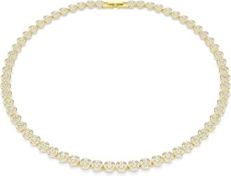 Swarovski Una Angelic Halskette, Rundschliff, Klein, Wei&szlig;, Goldlegierungsschicht