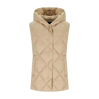 Max Mara Femme, Vestes, Beige, Taille: 38 FR Frutto Hooded Vest