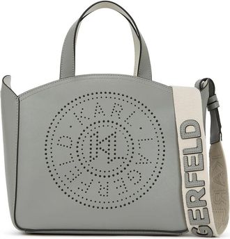 Karl Lagerfeld Shopper - K/CIRCLE KLEINE TOTE-BAG MIT LOCHMUSTER - Gr. unisize - in Grau - für Damen