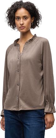 Street One Damen 3412087 Velourstunika mit Rüschen, Silk Brown, 42