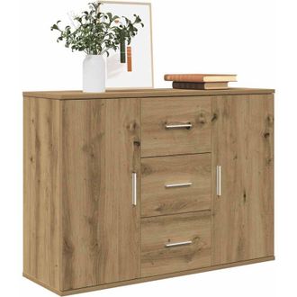 vidaXL Buffet ch&ecirc;ne artisanal 90x29,5x65 cm bois ding&eacute;nierie - Vidaxl