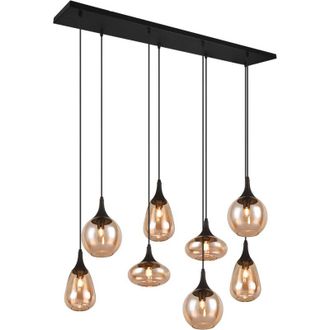 Trio Leuchten Suspension 8xe14 max 40w verre ambre et noir mat - trio - lumina 80668195 80668195 80668195 80668195 80668195