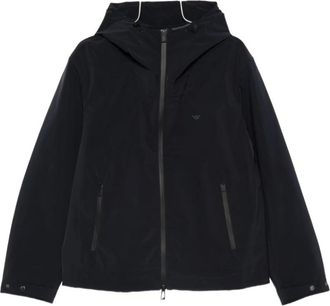 Emporio Armani Homme, Vestes, Bleu, Taille: M Blouson en nylon avec capuche et zips thermosoud&eacute;s