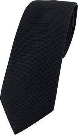 TigerTie Cravate design tendance à pois fins - Cravate de 7 cm de large., Noir, Taille Unique