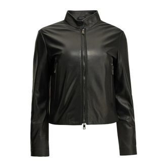 Semper Leder Racer Jacke - - Jackets - Damen - Schwarzk - XS