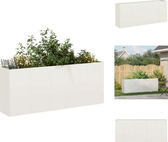 vidaXL Jardini&egrave;re blanc 200x40x80 cm acier lamin&eacute; &agrave; froid - Jardini&egrave;re - Jardini&egrave;res - Pot De Fleurs - Support De Jardini&egrave;re