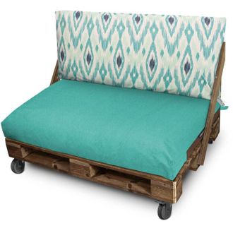 Happers Happers - Coussin palette dext&eacute;rieur Dossier 120x45x25 &Eacute;thnique Vert/Gris Naylim