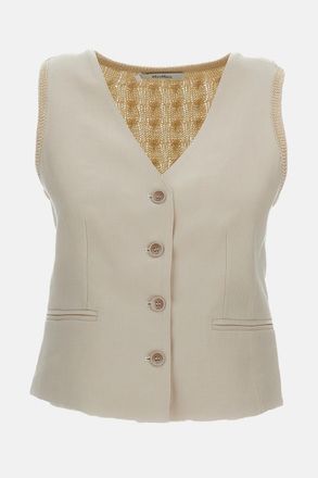 Max Mara Weste Calibri Aus Leinen Mit Zopfdetails