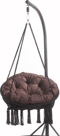 Generic Kissen für hängesessel Outdoor 90x90cm- hängesessel Kissen waschen-hängesessel Kissen rund-Hängesitz Kissen - Indoor & Outdoor | Hängekorb mit (Braun)