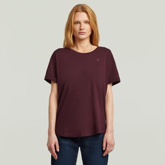 G-Star Rolled Up Boyfriend T-Shirt - Rot - Damen