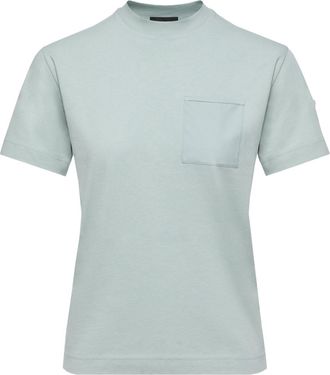 Moncler Moncler Cotton Jersey T-shirt With Pleated Pocket, Women, Green, Size: Xl
