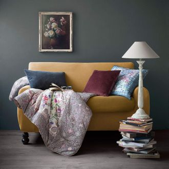 Caleffi Melange sofabezug, Baumwolle, Ocker, 3 Sitze