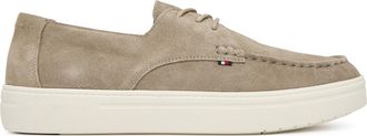 Tommy Hilfiger Halbschuhe Tommy Hilfiger Casual Suede Stitch Toe Hybrid FM0FM05707 Beige