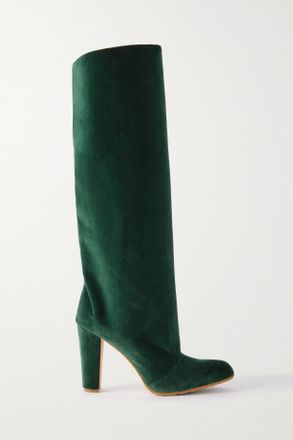 Manolo Blahnik Bottes En Velours Garder 45 - Vert