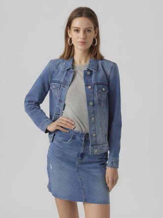 Vero Moda Jeansjacke VMZORICA LS DENIM JACKET MIX NOOS mit leichten Destroyed Effekten